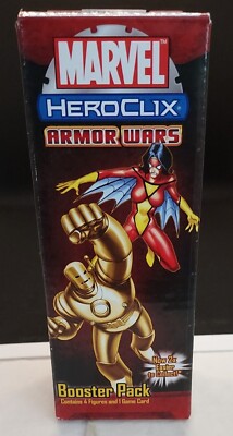 Marvel Hero Clix Armor Wars Booster Pack (4) Figures & 1 Game card New ...
