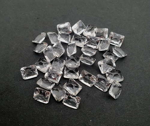Natural Rock Crystal Quartz Octagon Checker Cut Gemstone 35 Pcs 9x11 MM ...