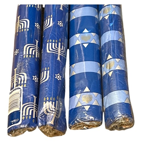 ⭐Chanukah Wrapping Paper 40 Sq Ft Vintage Heavy Weight Gift Wrap Star ...