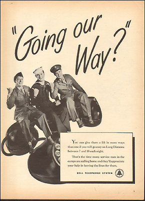 1945 Vintage ad Bell Telephone System`retro telephone WWII era (102815 ...