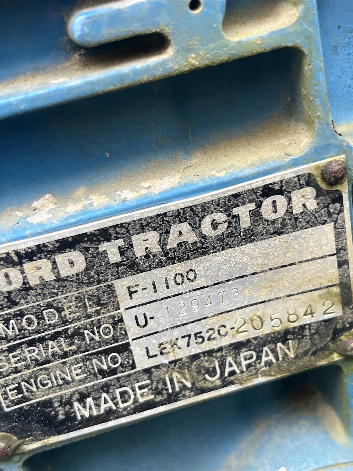 RUNNING FORD F-1100 TRACTOR WITH FORD 702 PLOW | eBay