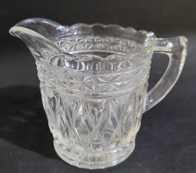 PRETTY VINTAGE CLEAR DEPRESSION GLASS DIAMOND PATTERN JUG | eBay Australia