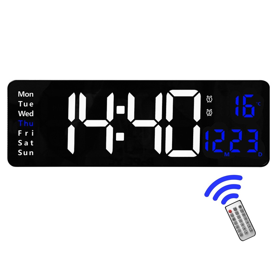 New Practical Office Shop Hone LED Clock Remote Control Number Display ...