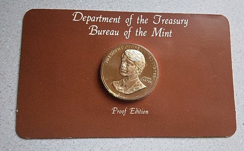 1977 Jimmy Carter Sealed Proof Coin With Box, Dept. of Treasury, Bureau ...