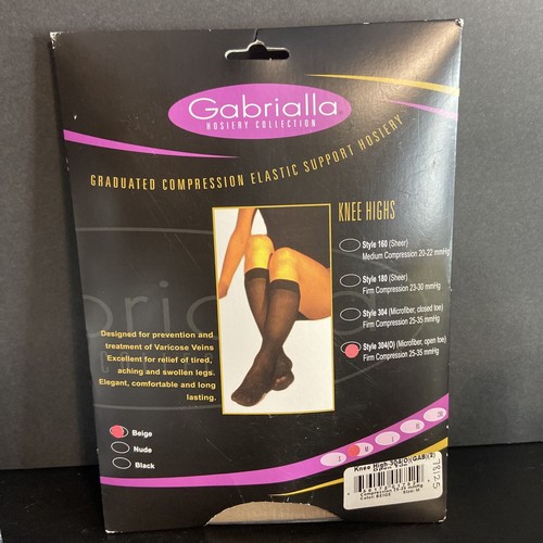 GABRIALLA 2 Pair Sheer Knee High Compression Stockings (25-35mmHg ...