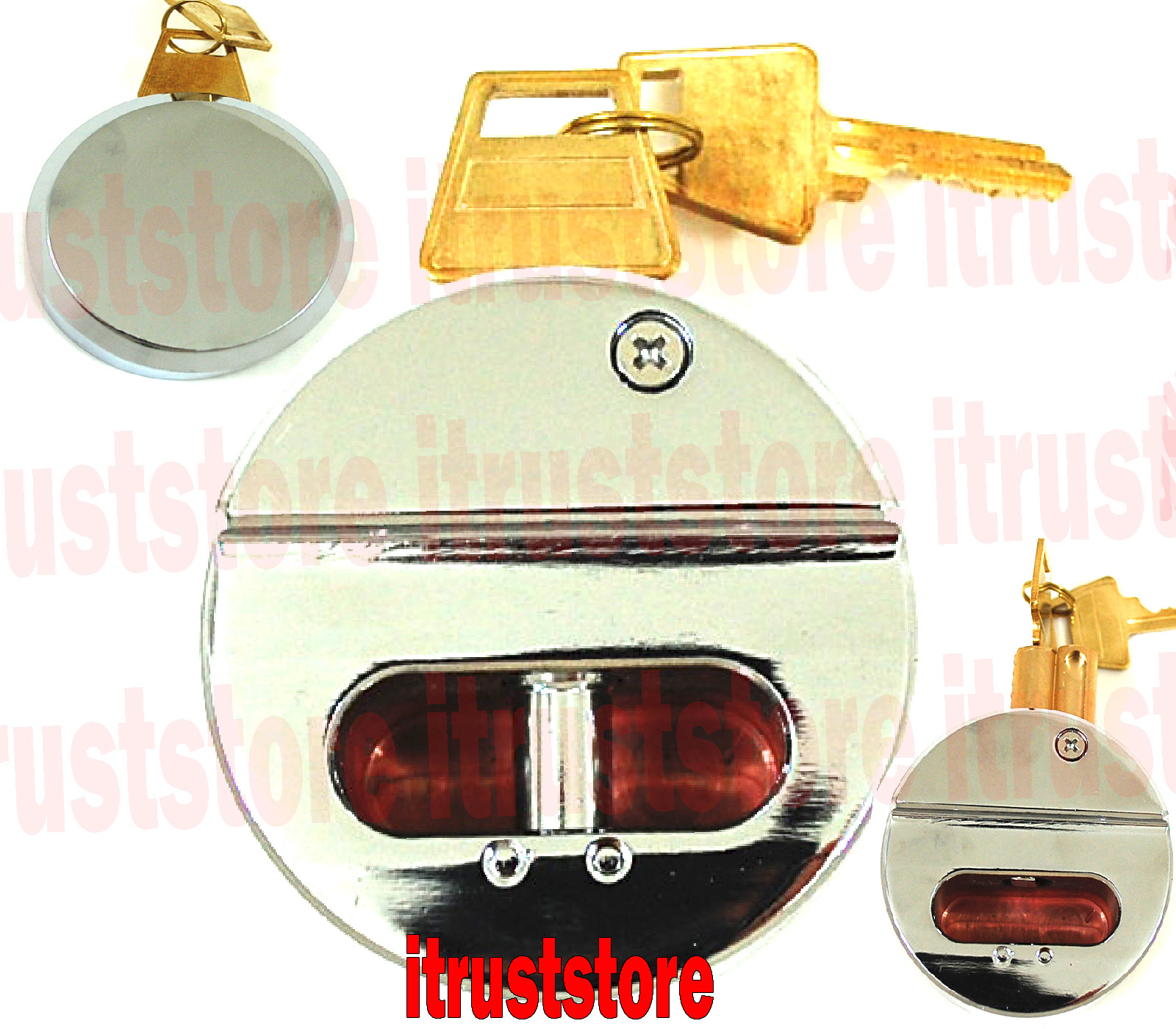 HIGH SECURITY NO SHACKLE ROUND PIN PADLOCK SHACKLESS PUCK LOCK | eBay