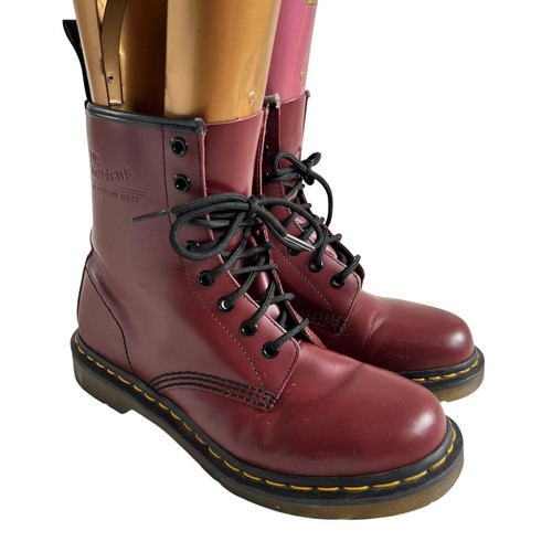 Dr Martens 1460 boots US womens 8 smooth cherry red leather lace up ...