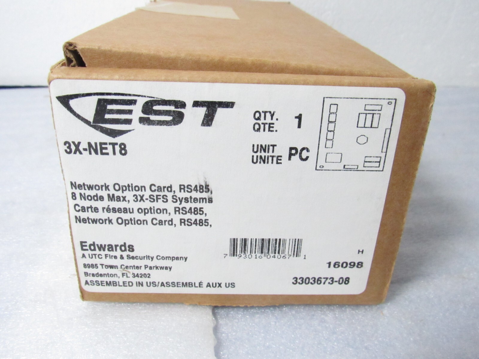 Edwards EST 3X-NET8 RS-485 Network Adapter Card for SFS1-CPU Main Board ...