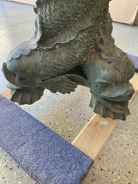 Vintage Bronze Dolphin / Koi Fish Table Base | eBay