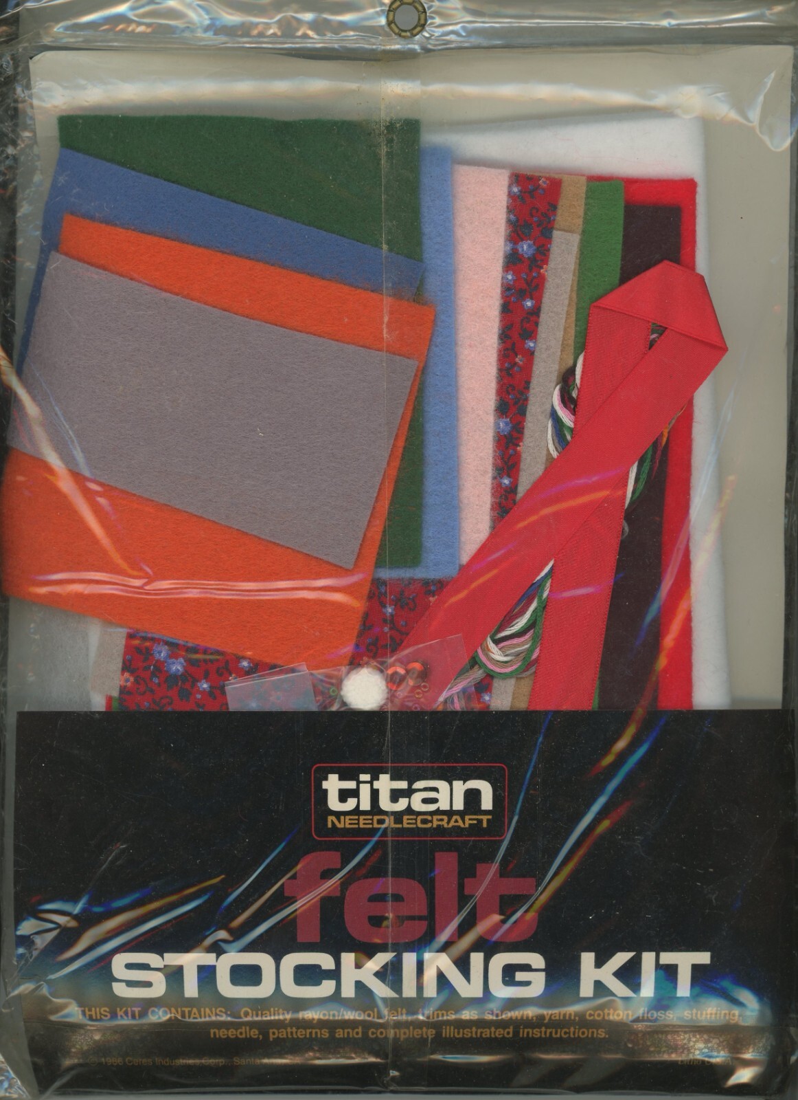 Vintage Titan Felt Christmas Stocking Snowman Racoon Squirrel Blue Jay ...