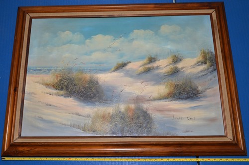 LOOMIS DEAN BIRDS on WHITE SANDS BEACH 40 x 28 OIL ON CANVAS PAINTING ...