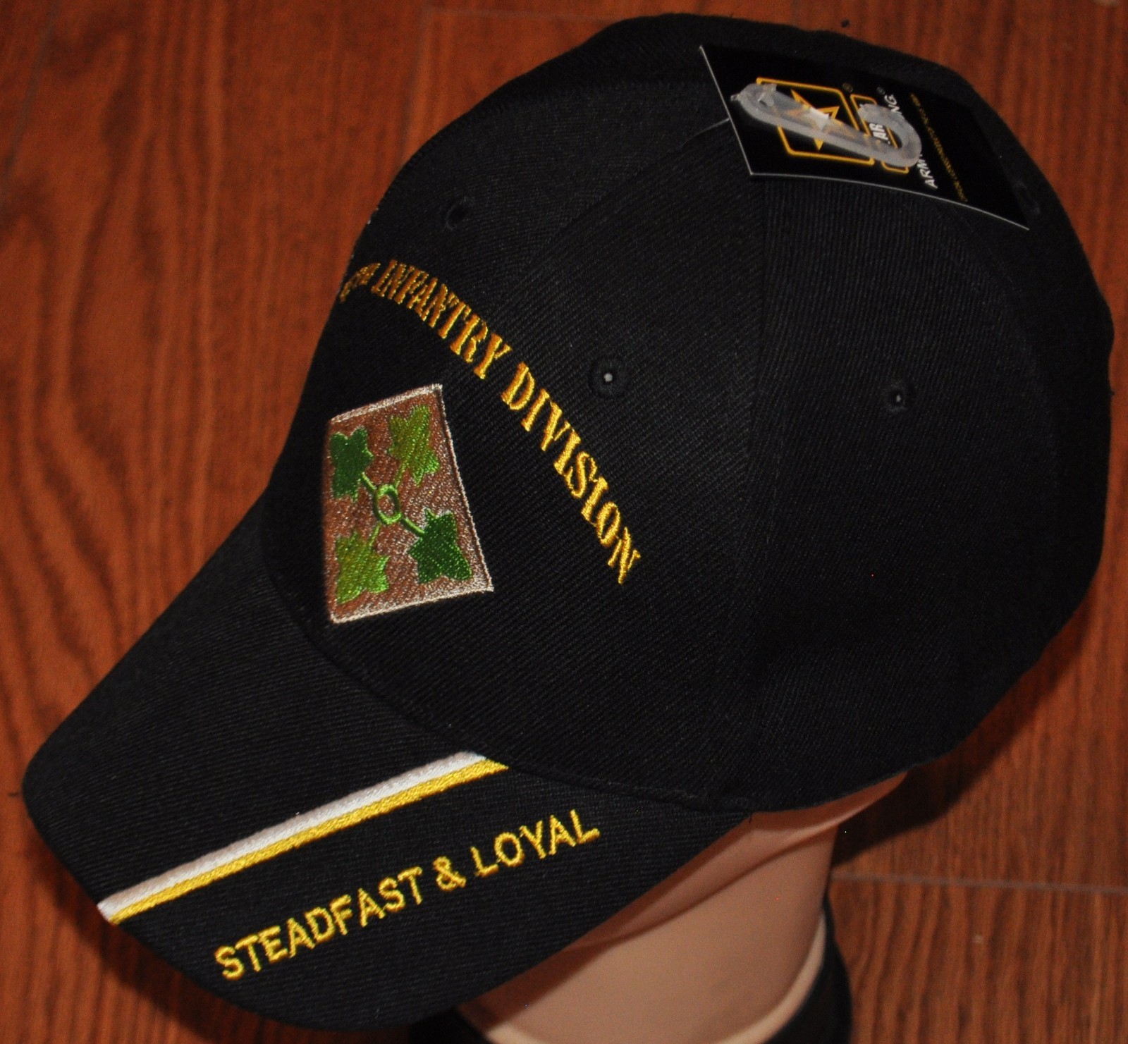 New Black 4th Fourth Infantry Division Army Hat Ball Cap Steadfast and ...