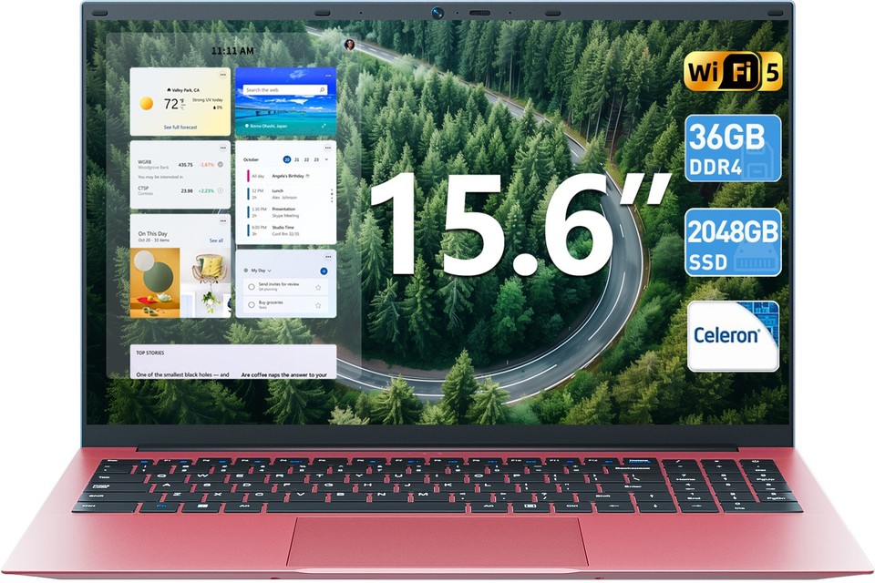 SGIN 15.6/18.5 Inch Laptops 128GB 1TB 2TB ROM Celeron N5095 Quad Core ...