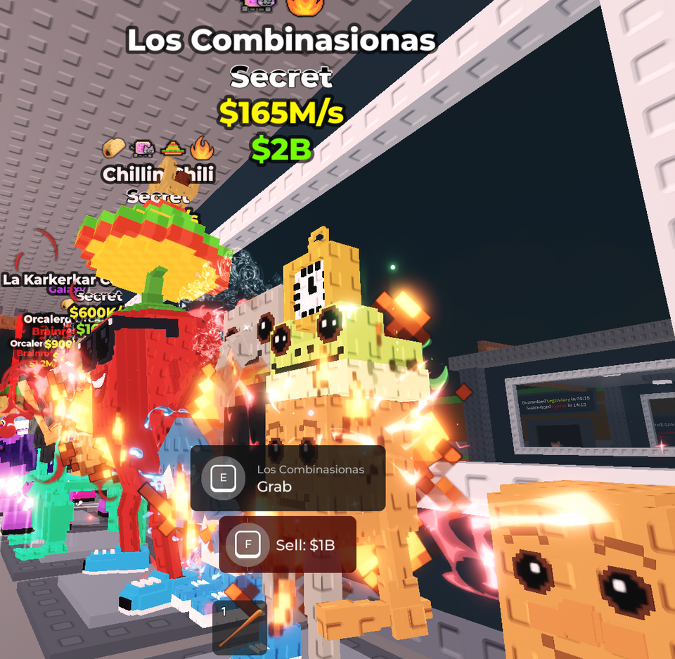 Steal a Brainrot Chillin Chilli 425m's and Los combinasionas 165m's ...