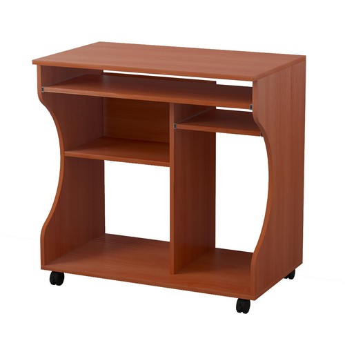 HOMCOM Computer Table Study Desk with Sliding Keyboard Tray, Cherry ...