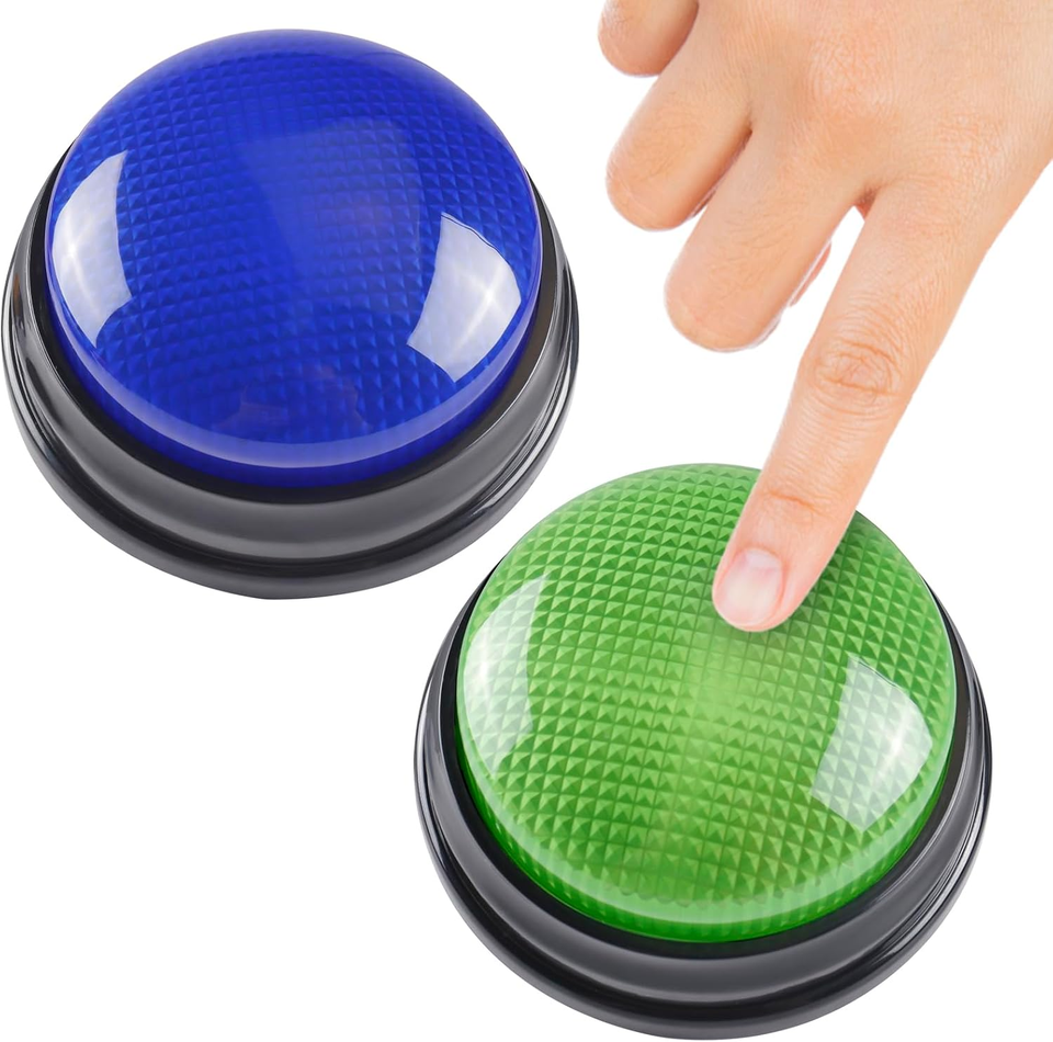 2-Pack Buzzers for Trivia Games, Game Buzzers with Lights and Sound ...