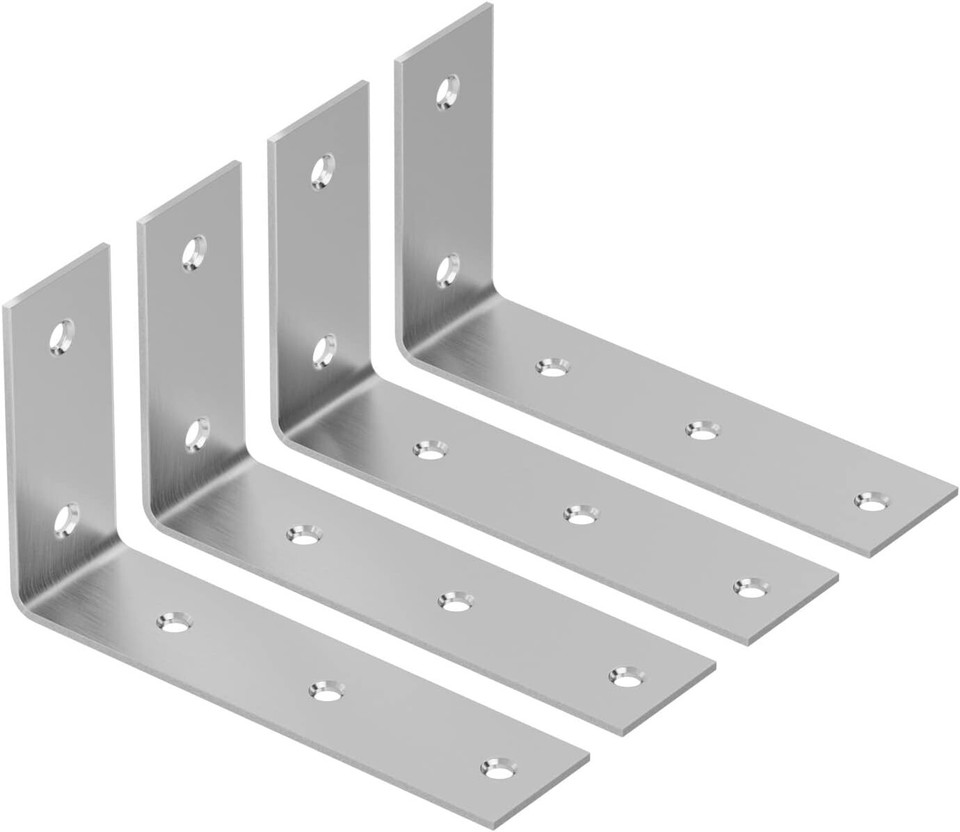 Heavy Duty Stainless Steel L Brackets Wall Mount Supports for Floating ...
