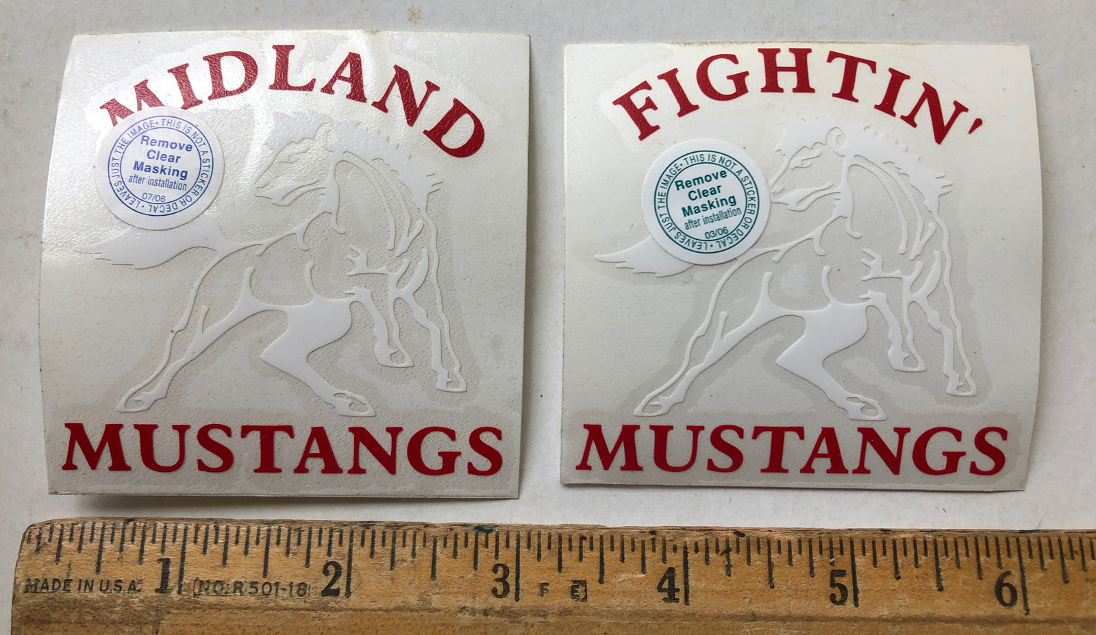 Lot Of 2 Midland Mustangs High School Logo Decal Sticker Football ...