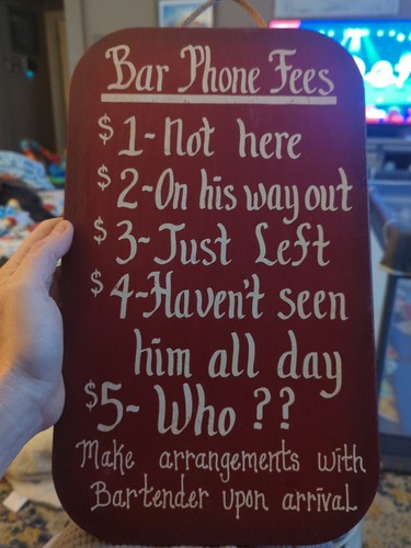 Bar Phone Fees - Large 14x8.5- Wood Sign | eBay