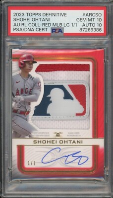 2023 Topps Definitive Shohei Ohtani Auto PSA 10 AUTO 10 #1/1 RED ...