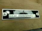 Engraved Premium Quality HIN HULL ID Number Tag Data Plate Boat Yacht ...