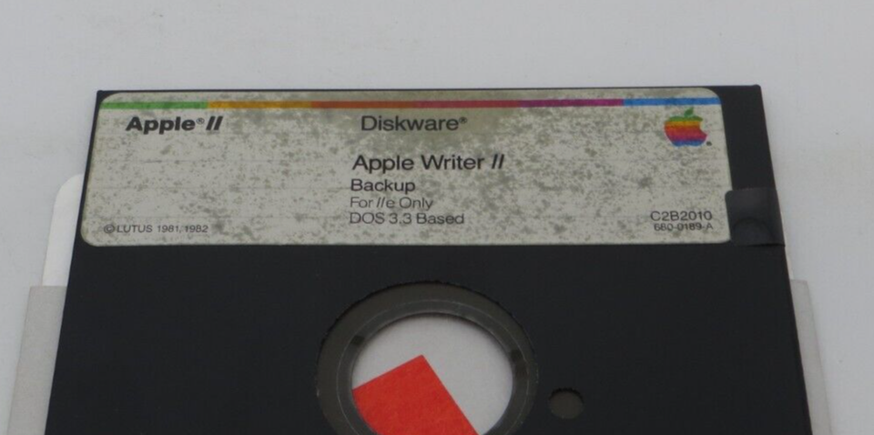 APPLE II 5.25" Floppy Disk Diskware Apple Writer II Backup for IIe Only ...