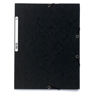 Pack Of 25 A4 Black Folders With 3 Flaps And Elastic Glossy Paper 400 G ...