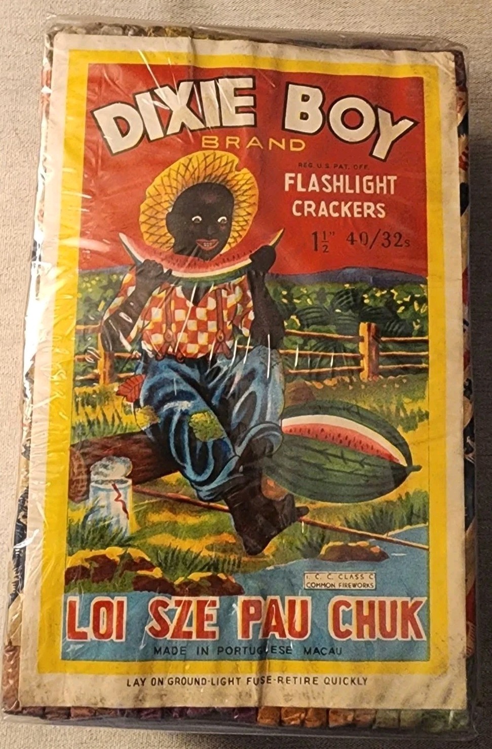 Vintage Dixie Boy Firecracker Brick Label Firework Class 4 1969- 1972 ...