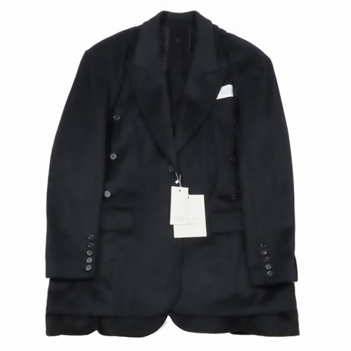 Roku rokh DOUBLE LAYERS TAILORED COAT Layer Chester Long M Navy Black Used 011be | eBay