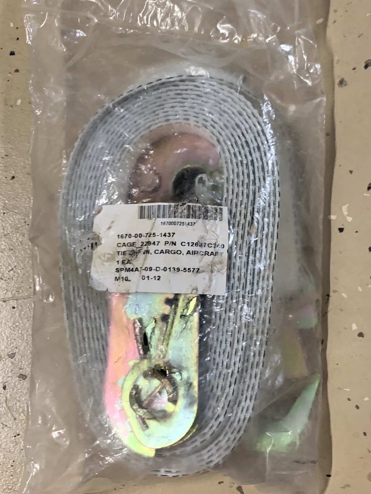 Aircraft Cargo Tie Down Strap Hook Cottonwood Cgu-1b Kinedyne Fe7900-1 ...