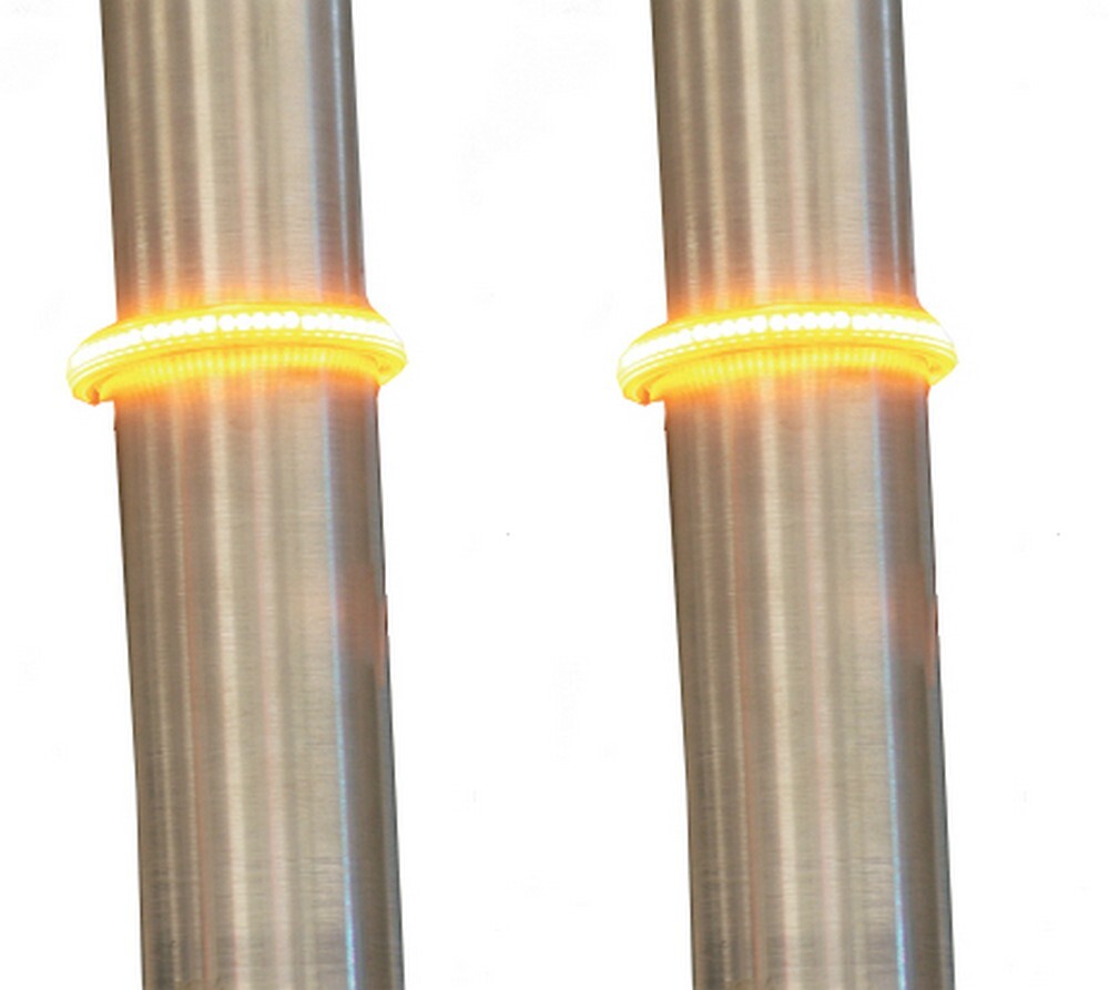 Custom Dynamics Truwrapz 360° LED Fork Lights Amber w/Amber Lens 56MM ...