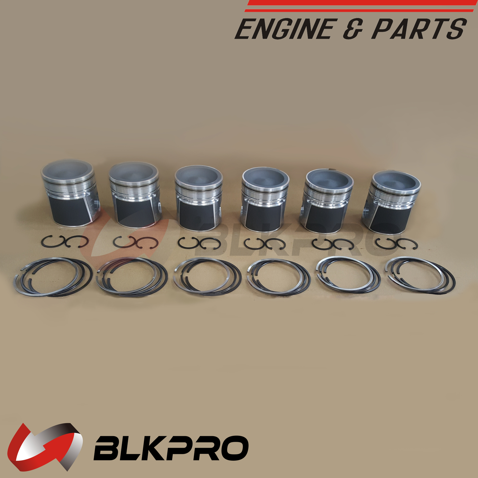 6* PISTON + Ring Sets For Dodge Ram 5.9L Cummins 24V 04-06 STD OEM | eBay