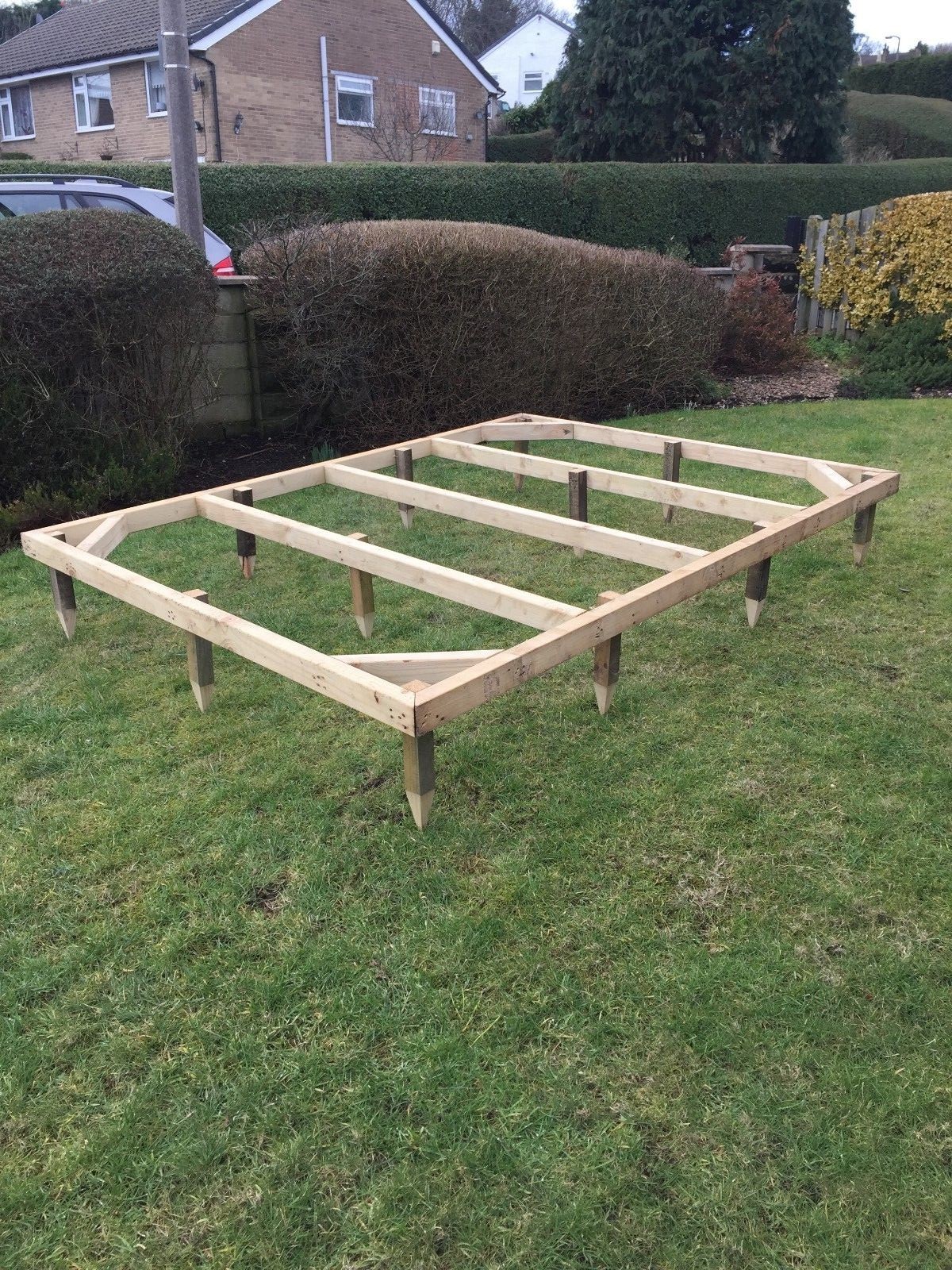 WOODEN TIMBER SHED BASE PRESSURE TREATED - Tanalised Anti Rot Hut Frame ...
