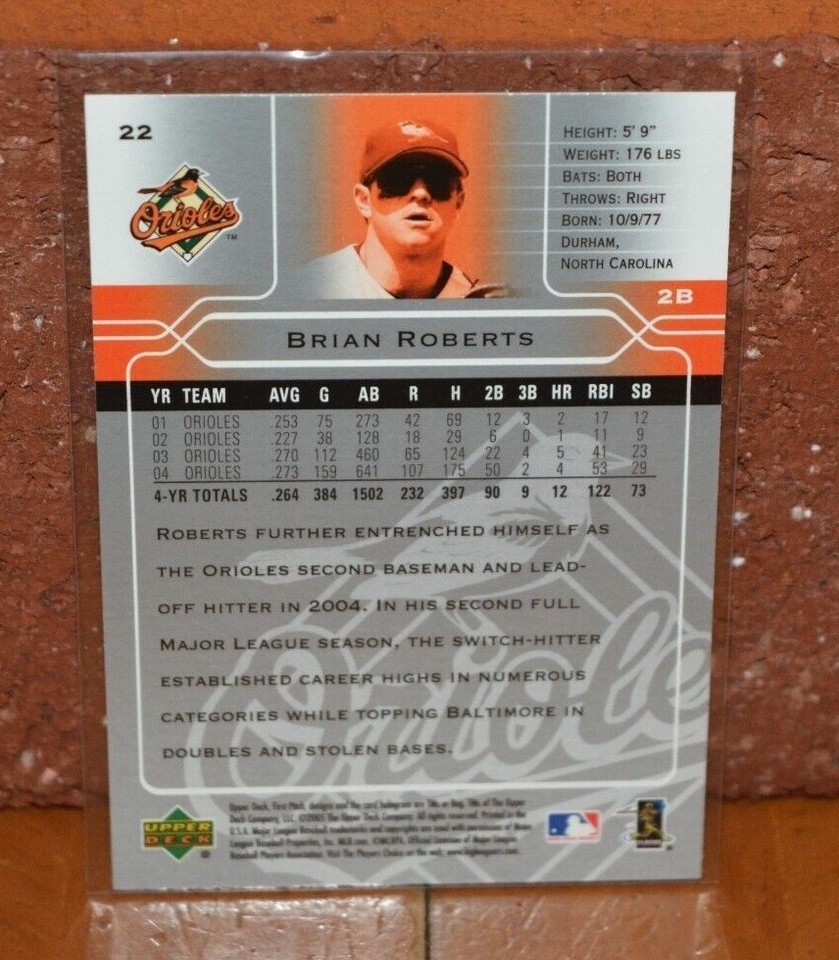 UD FIRST PITCH BASEBALL CARD 2005 PACK TO PENNY SLEEVE ORIOLES BRIAN ...