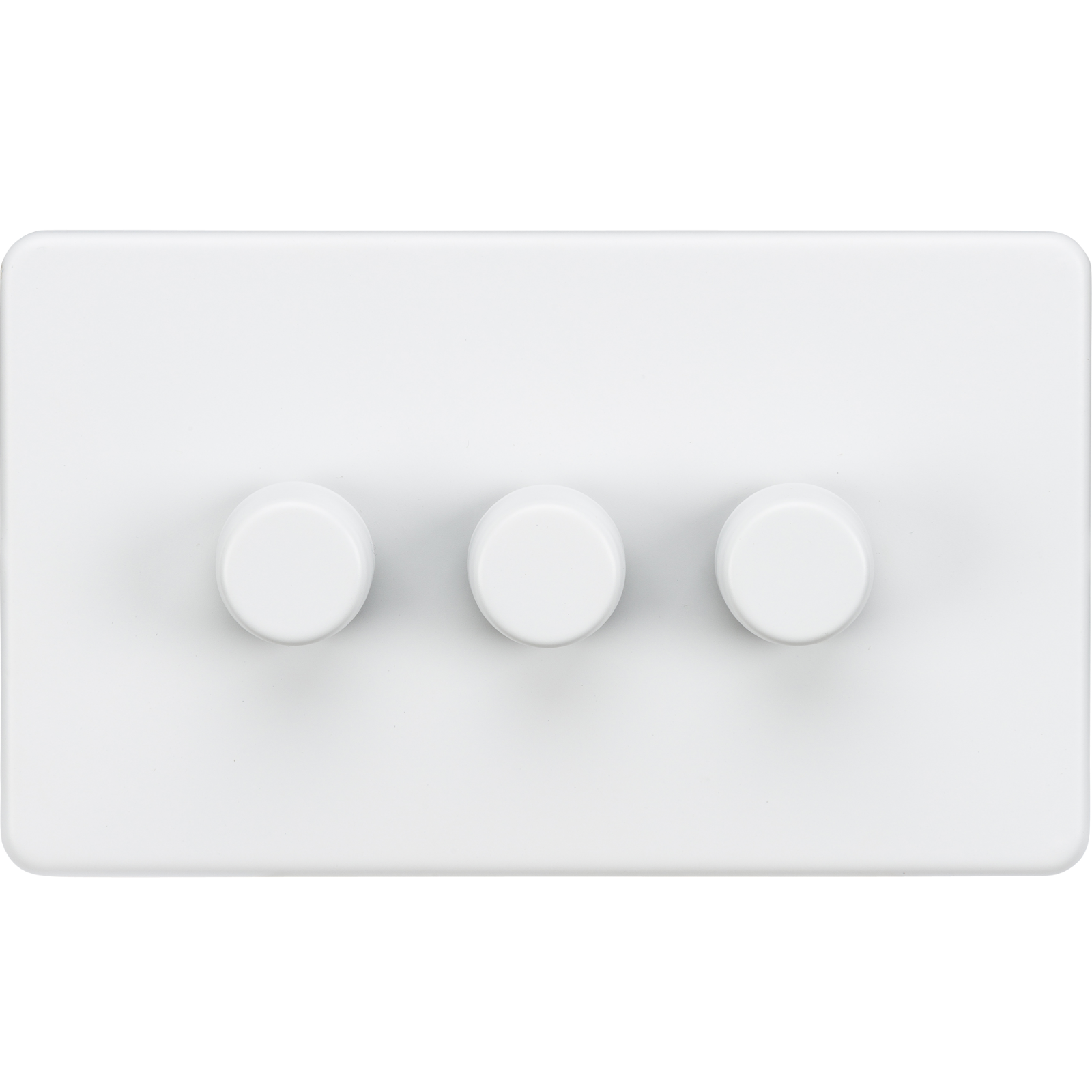 Knightsbridge Screwless Flatplate light switches & sockets MATT WHITE ...