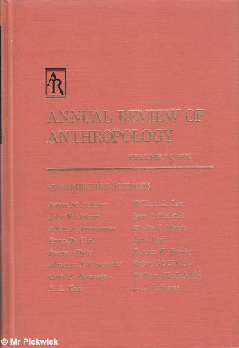 Siegel, Beals & Tyler (eds.) ANNUAL REVIEW OF ANTHROPOLOGY VOLUME 10 ...