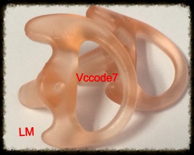 2 LEFT MEDIUM FLESH COLOR COVERT GEL EARMOLDS OPEN EAR INSERT EARPIECE ...