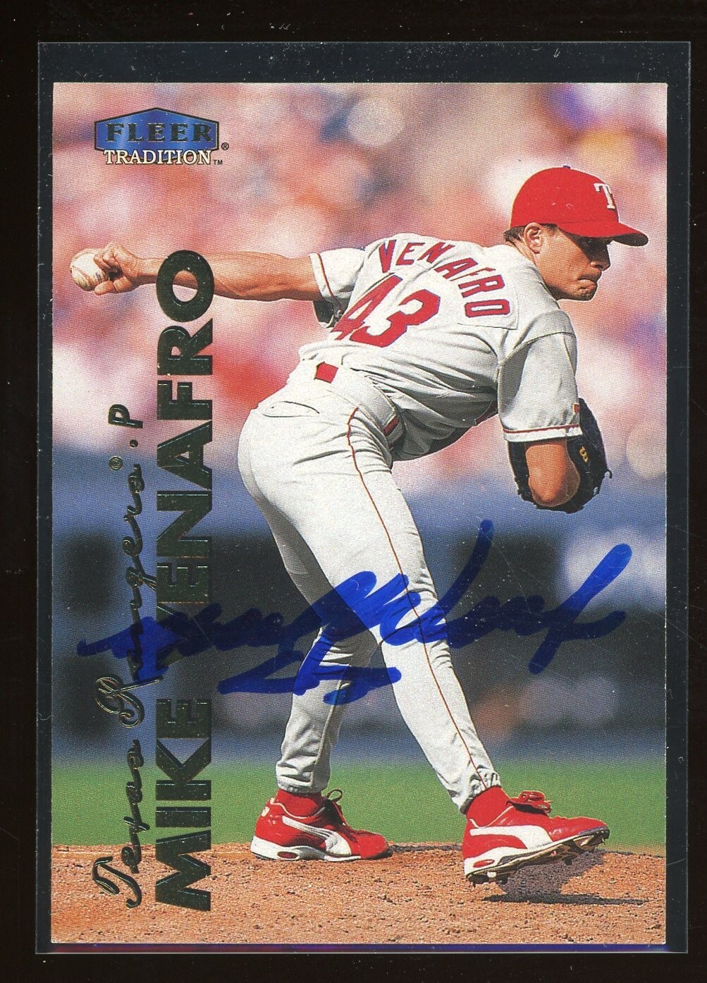 1999 Fleer MIKE VENAFRO Signed Card autograph auto RANGERS DODGERA RAYS ...