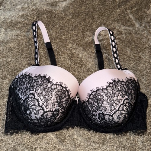NWOT 2022 Victorias Secret Dream Angels Lined Demi Light Pink Black ...