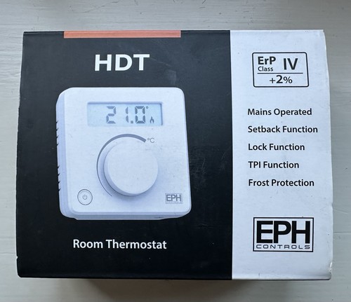 EPH HDT Mains Operated Room Thermostat WHITE | eBay UK