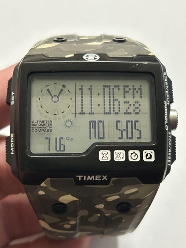 Timex WS4 Expedition Camo Digital Watch Altimeter Compass Barometer ...