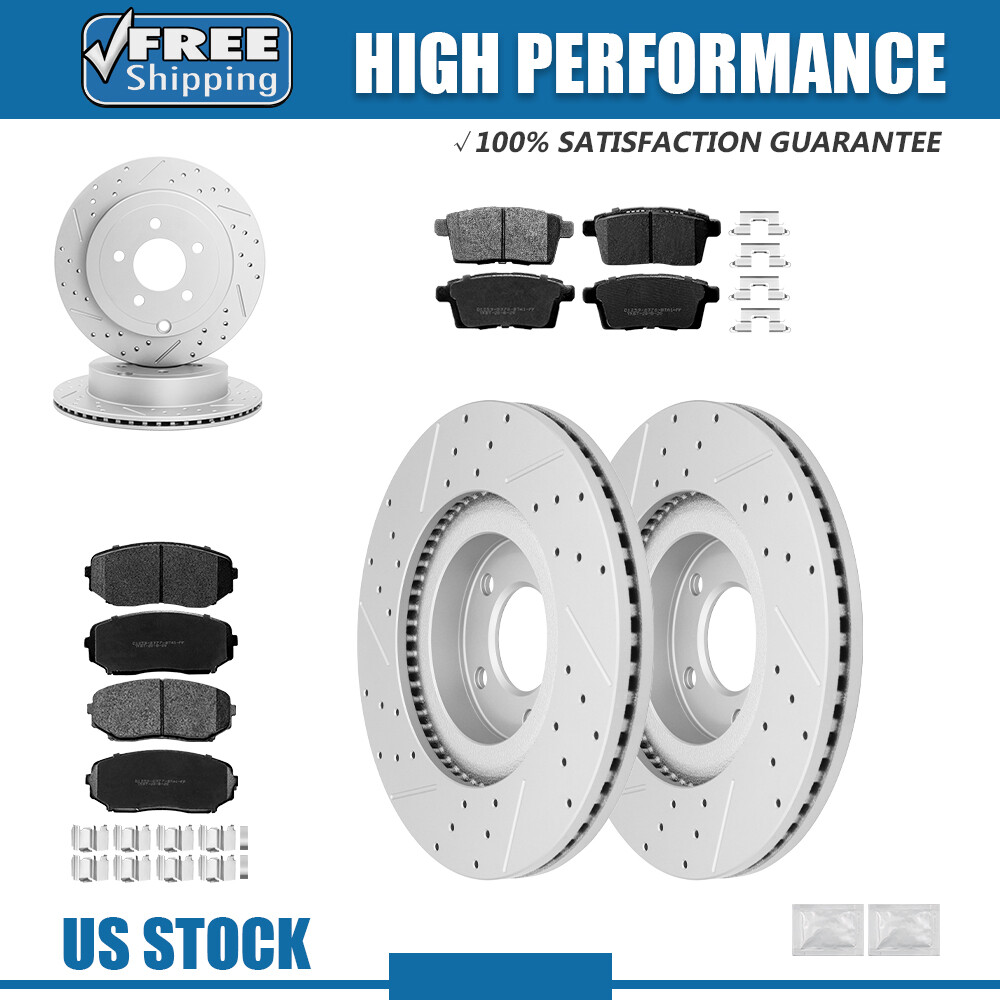 Front & Rear Disc Rotors + Ceramic Pads for 2007 - 2010 Ford Edge ...