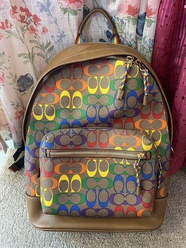 Coach West Backpack In Rainbow Signature Canvas | eBay