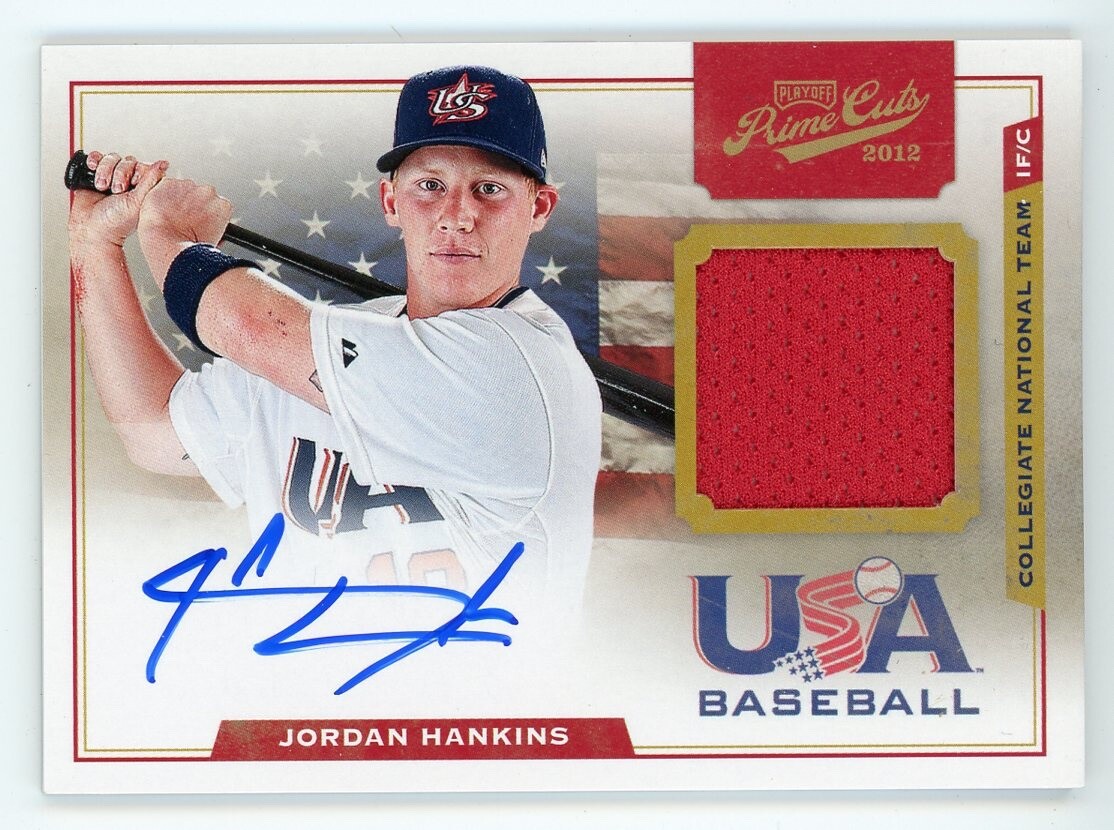 2012 Panini USA Baseball JORDAN HANKINS Patch Auto /499 #12 | eBay