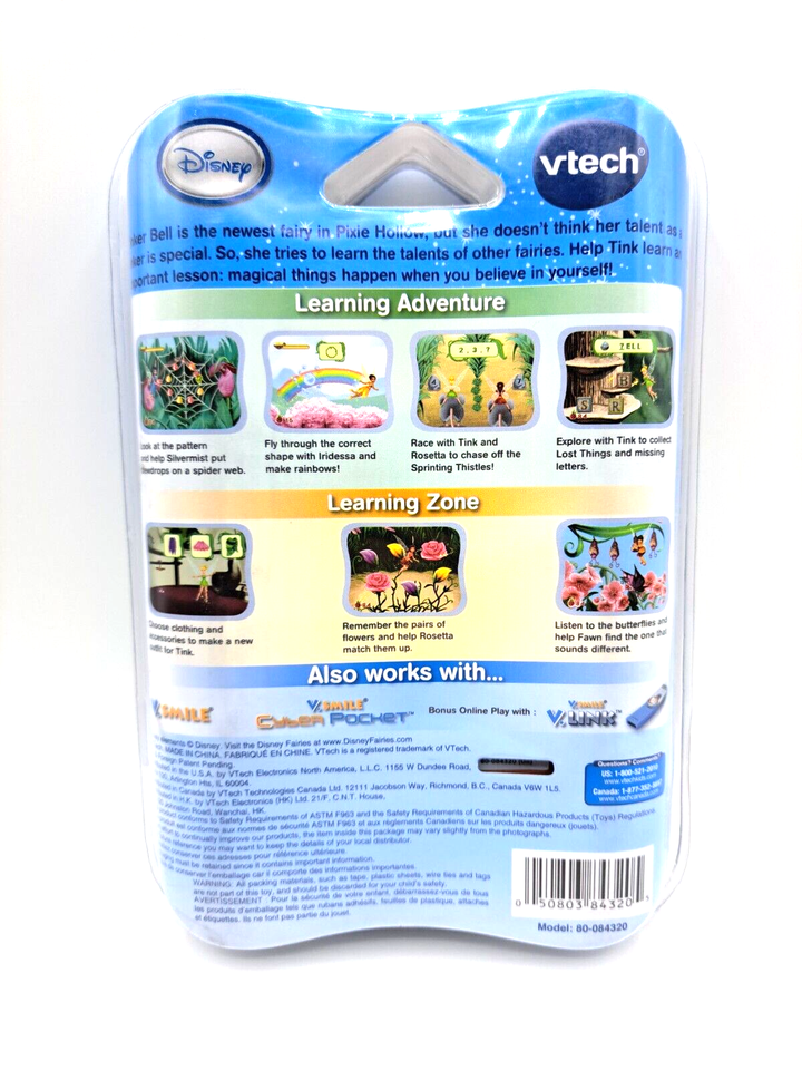 Vtech V.smile VMotion Learning System Tinkerbell Disney Fairies Game ...