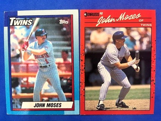MLB - John Moses 1990 Topps & 1990 Donruss Baseball - Twins | eBay
