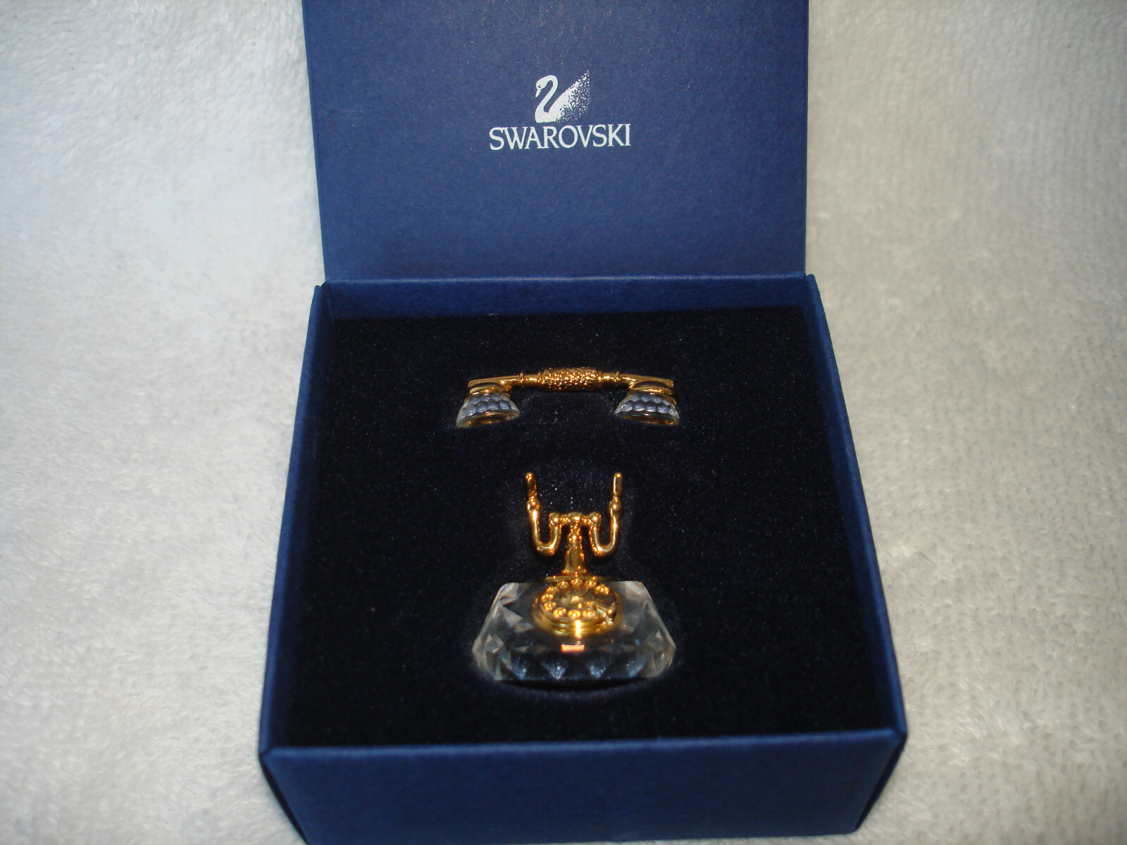 Swarovski Crystal Telephone Gold Plated Figurine Memories Collection ...