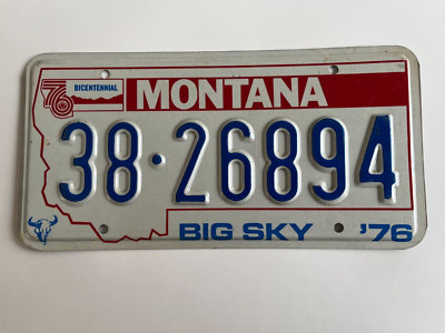 1976 Montana License Plate Bicentennial No Year Stickers may be Mint ...