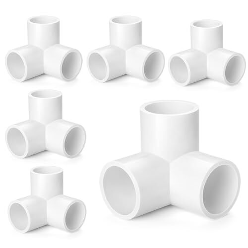 PVC Fitting Elbow 3-Way 6-Pack, PVC Pipe Fitting Connector for 1 Inch 3 ...