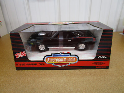 1970 Plymouth Cuda 440 6 pack 1/18 Ertl American Muscle diecast black ...